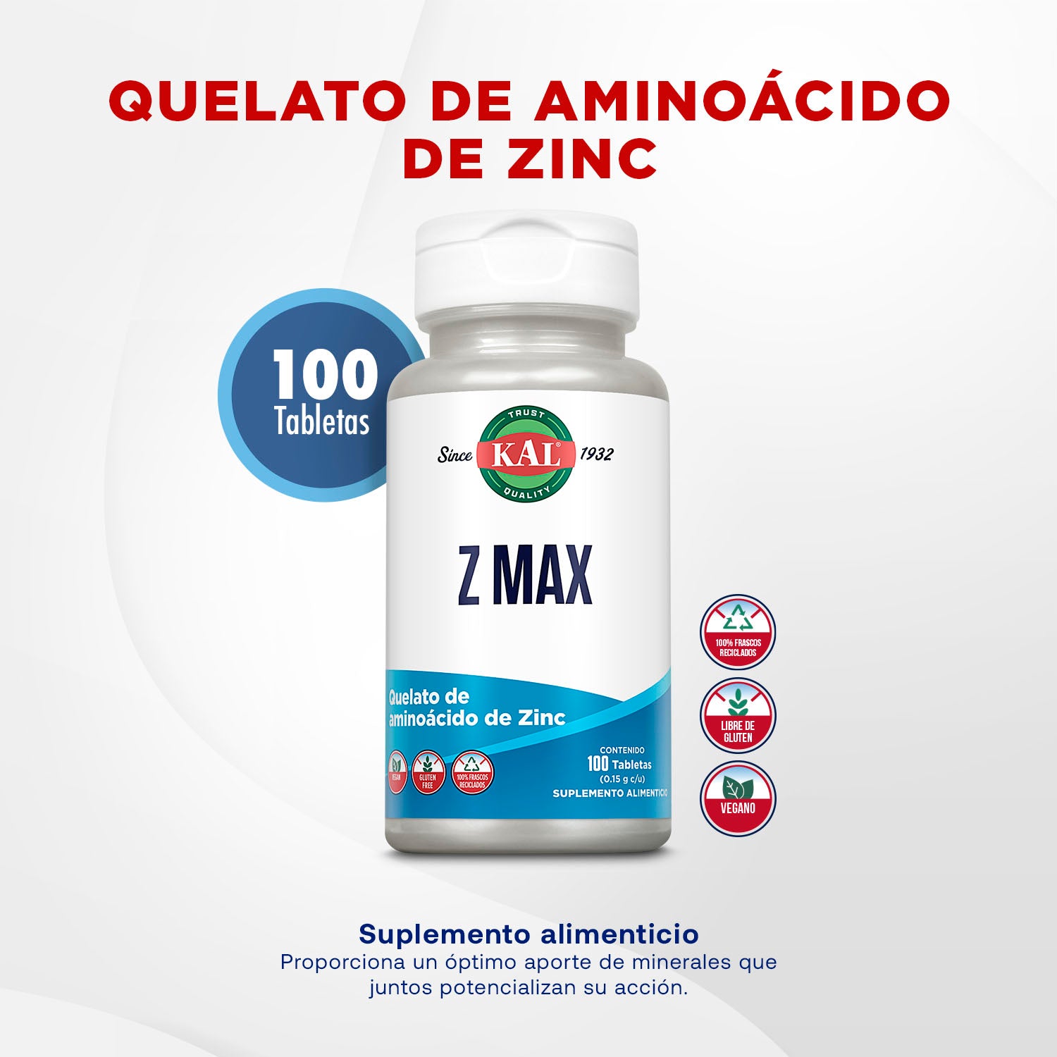 KAL Z MAX (Zinc) 100 tabletas – FreshVitamins